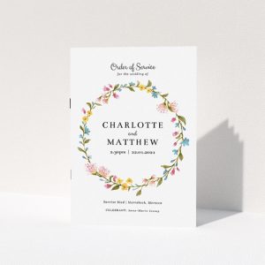 Spring Wildflower in Wedding Order of Service