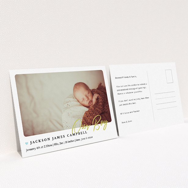 Gold Stamp in Birth Announcement Cards