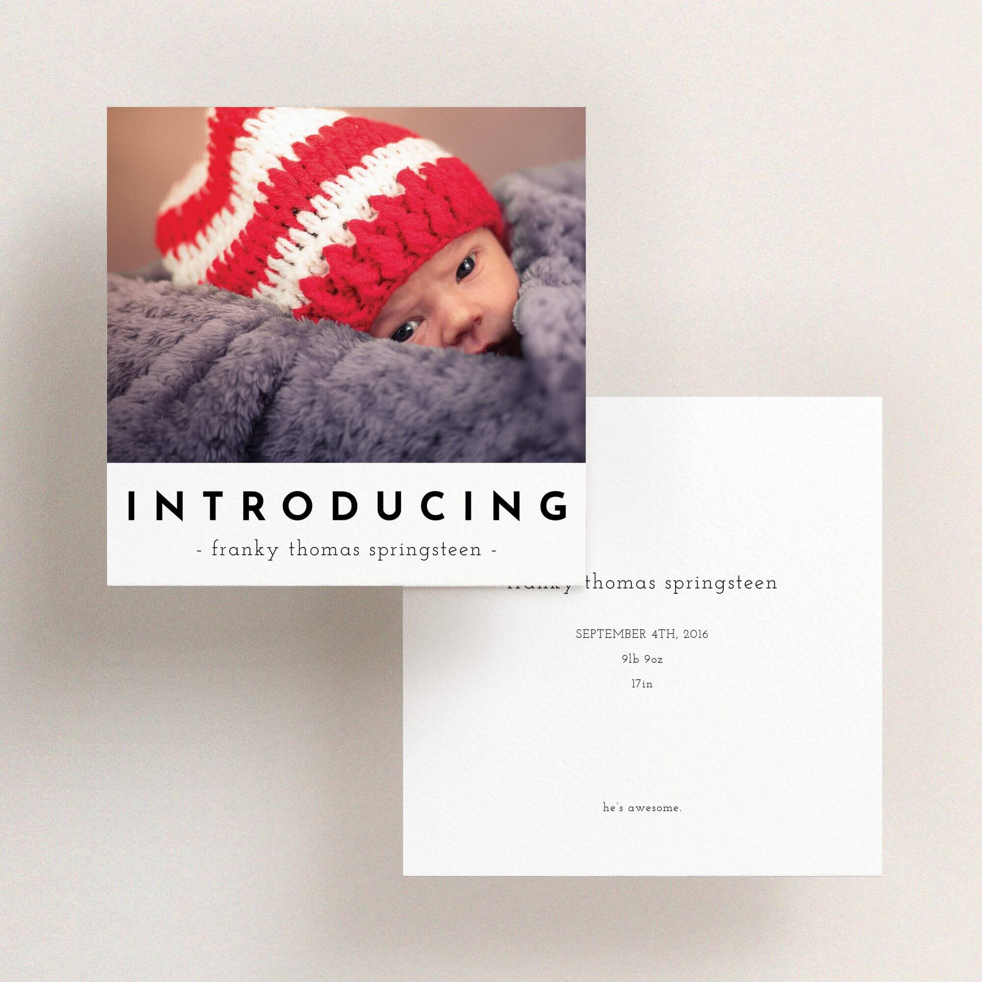 Introducing in Birth Announcement Cards