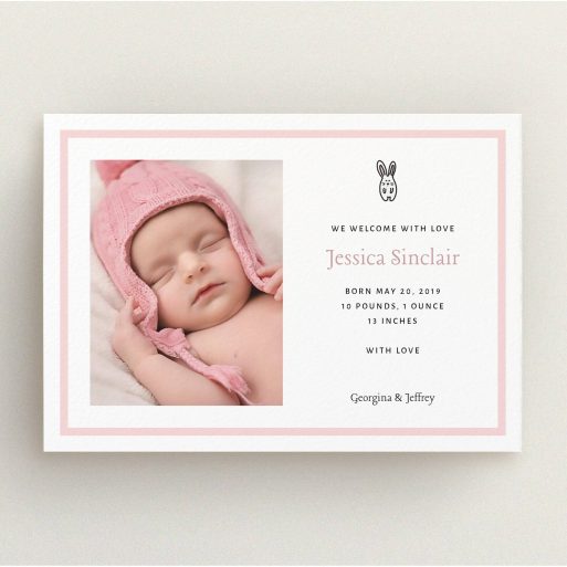 Little Bunny in Birth Announcement Cards