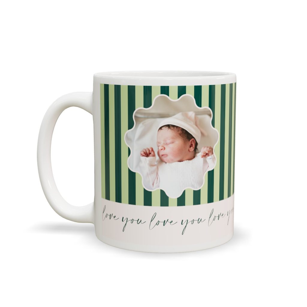 Newborn Stripes in Personalised Mugs