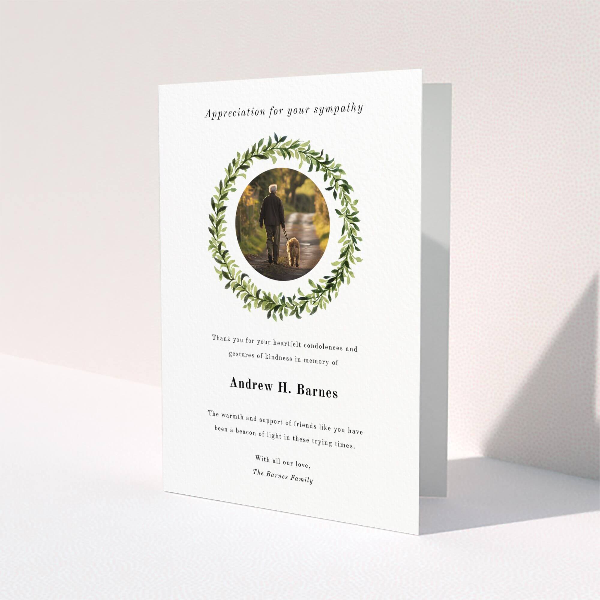 Path of Reflection in Funeral Thank you Cards