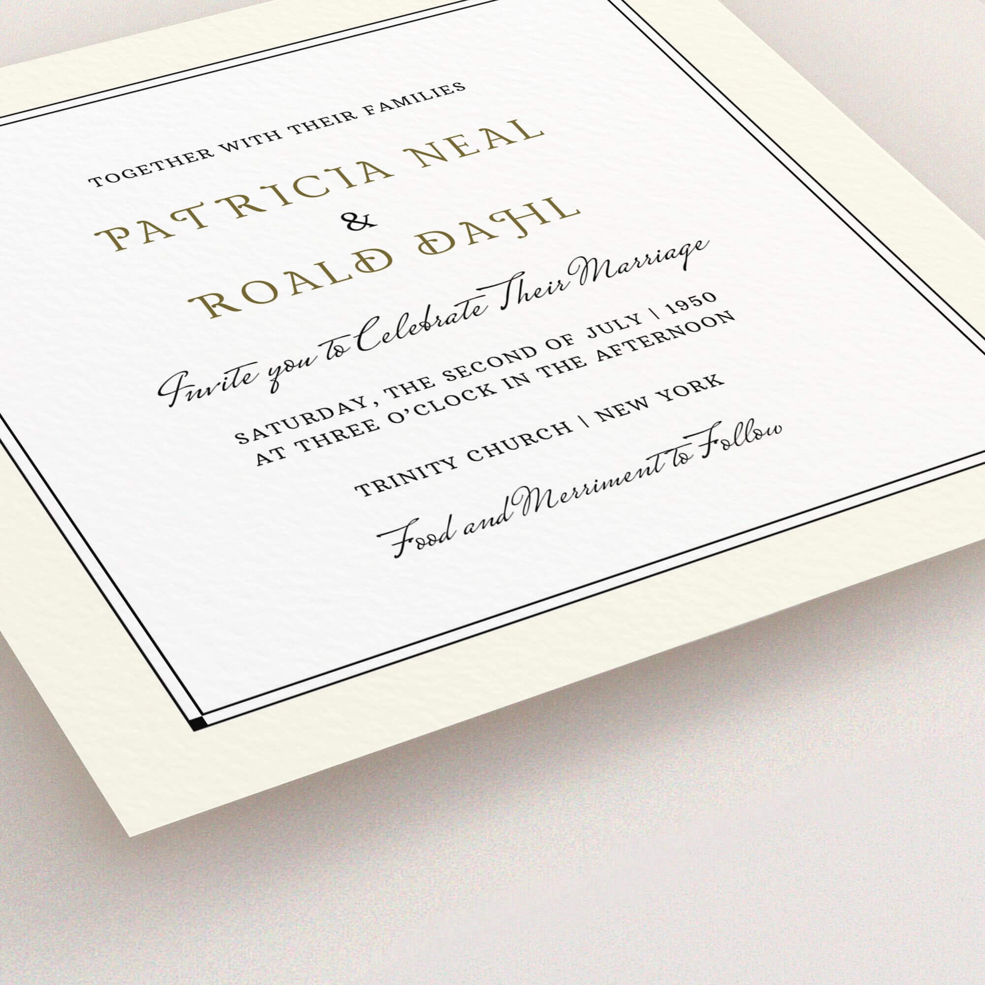 Deco Cream in Personalised Wedding Invitation Cards