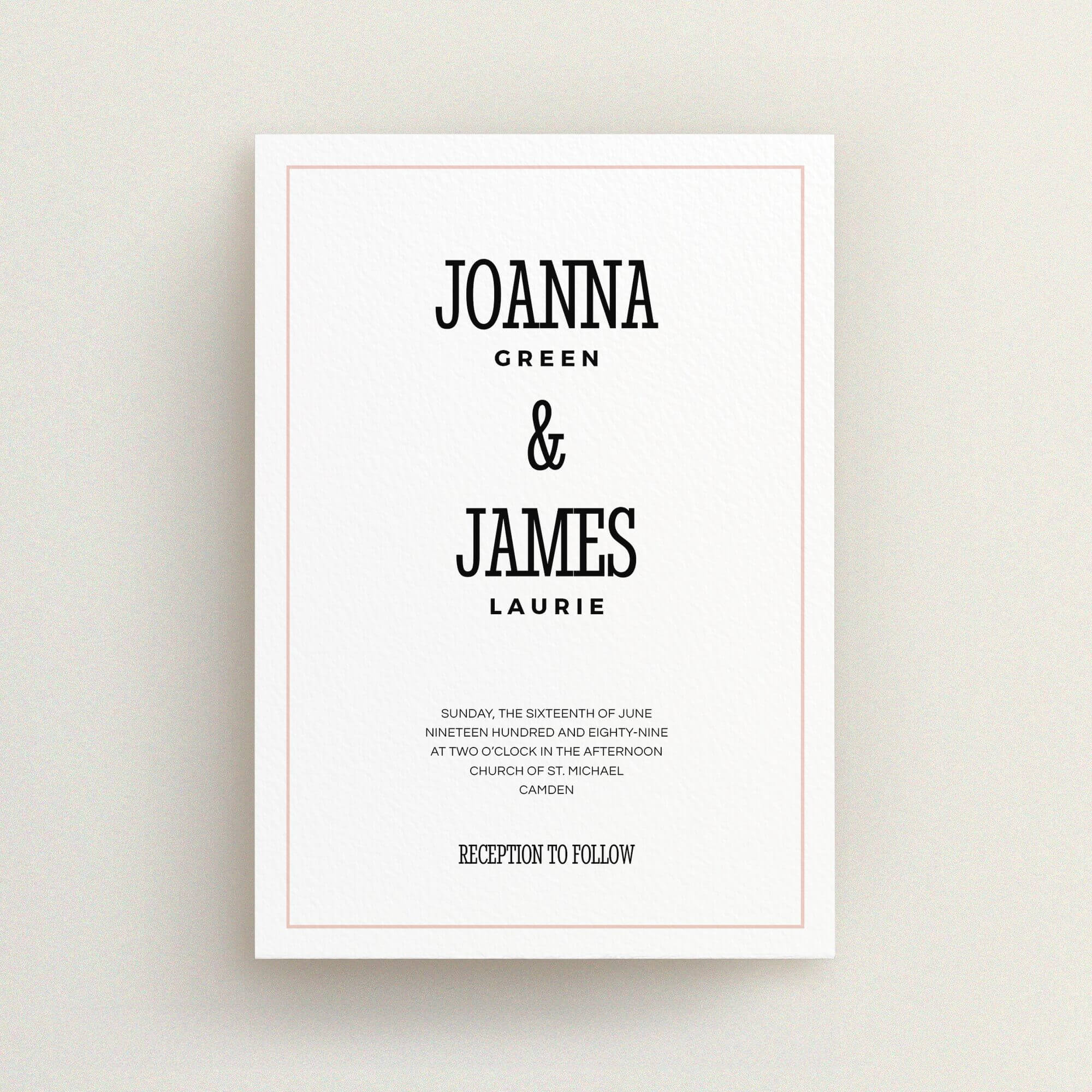 Fill the space in Personalised Wedding Invitation Cards