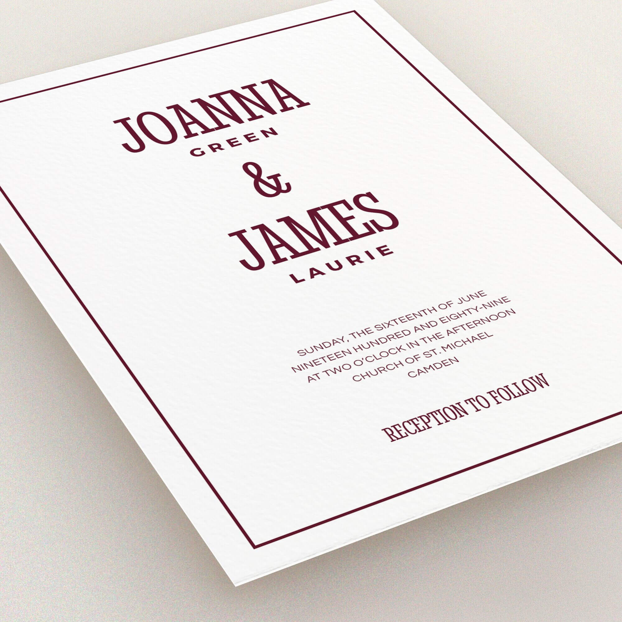Fill the space in Personalised Wedding Invitation Cards