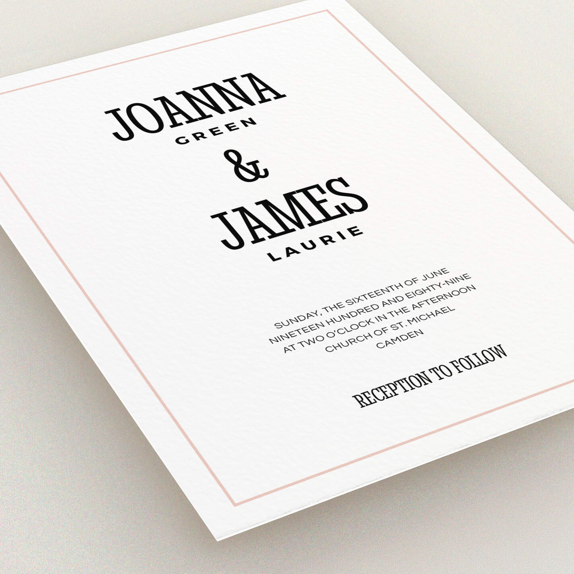 Fill the space in Personalised Wedding Invitation Cards