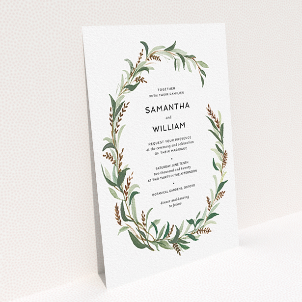 Garden Garland in Personalised Wedding Invitation Cards