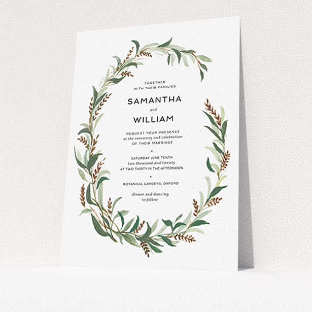 Garden Garland in Personalised Wedding Invitation Cards