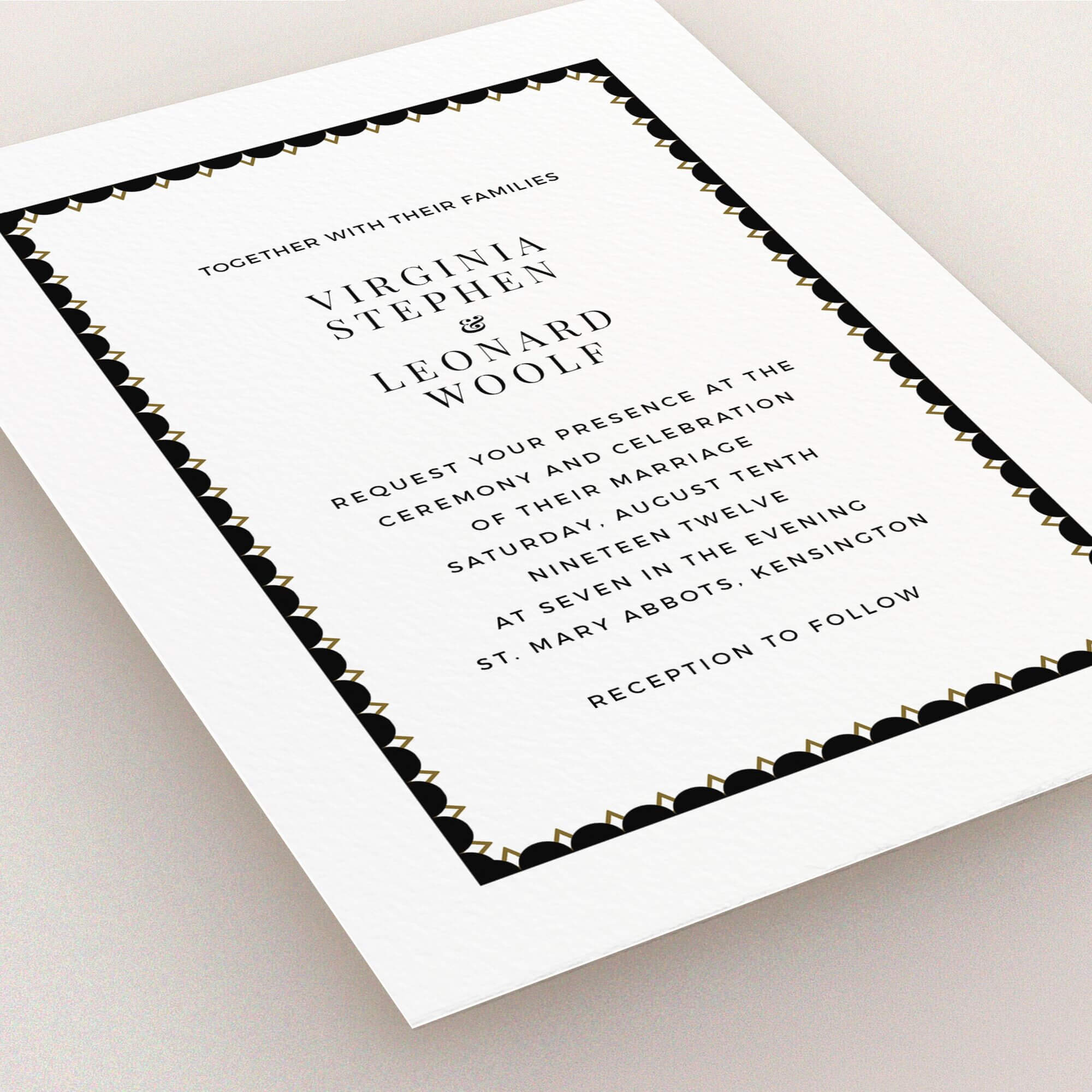 Golden black stage in Personalised Wedding Invitation Cards