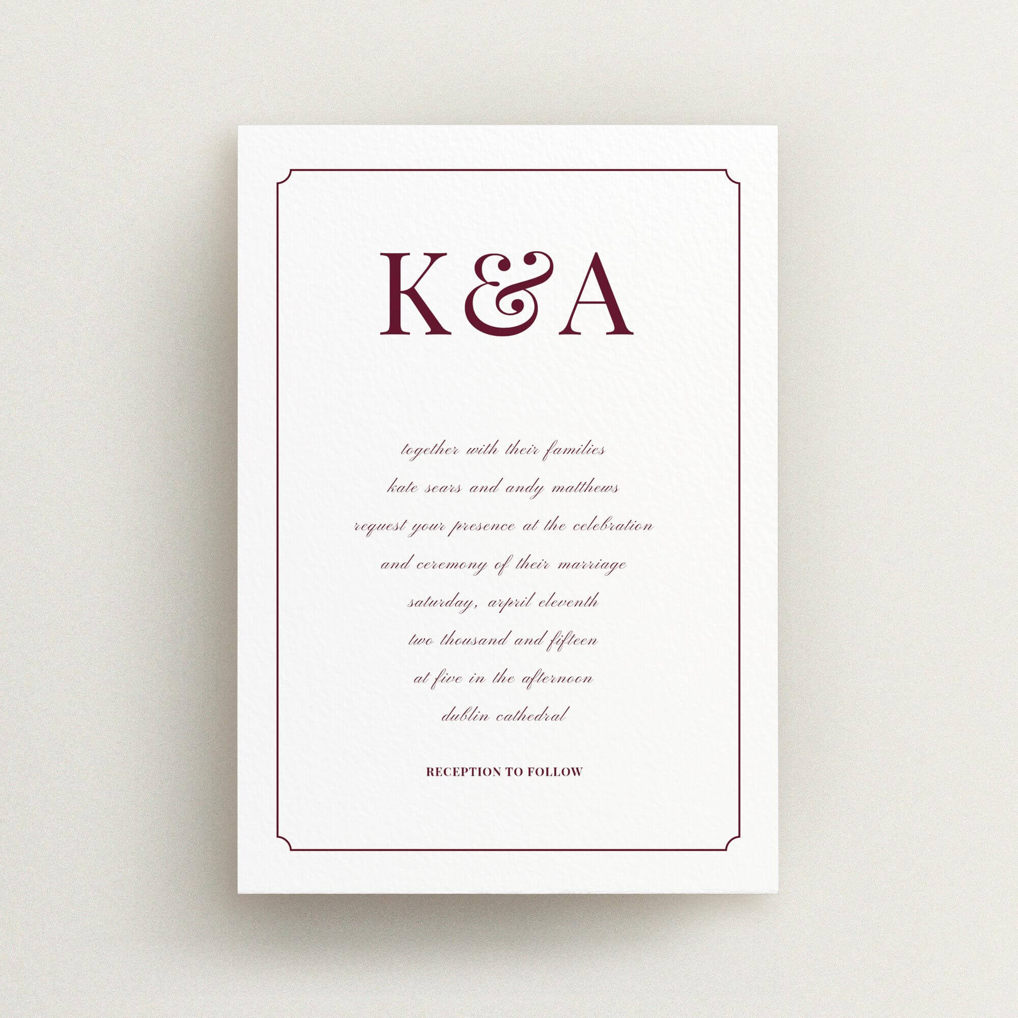 Initials here in Personalised Wedding Invitation Cards