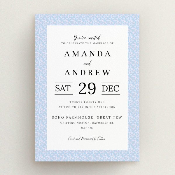 Isometric Flowers in Personalised Wedding Invitation Cards