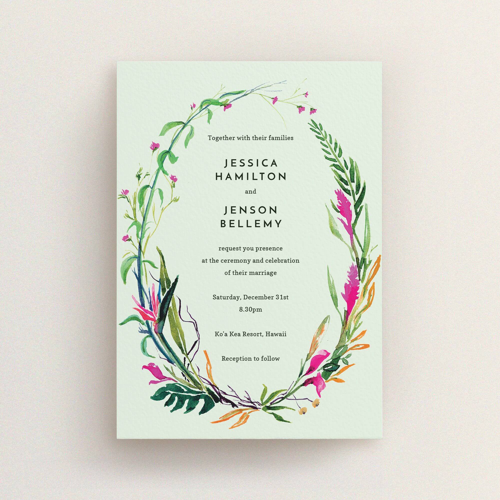 Jungle collection in Personalised Wedding Invitation Cards