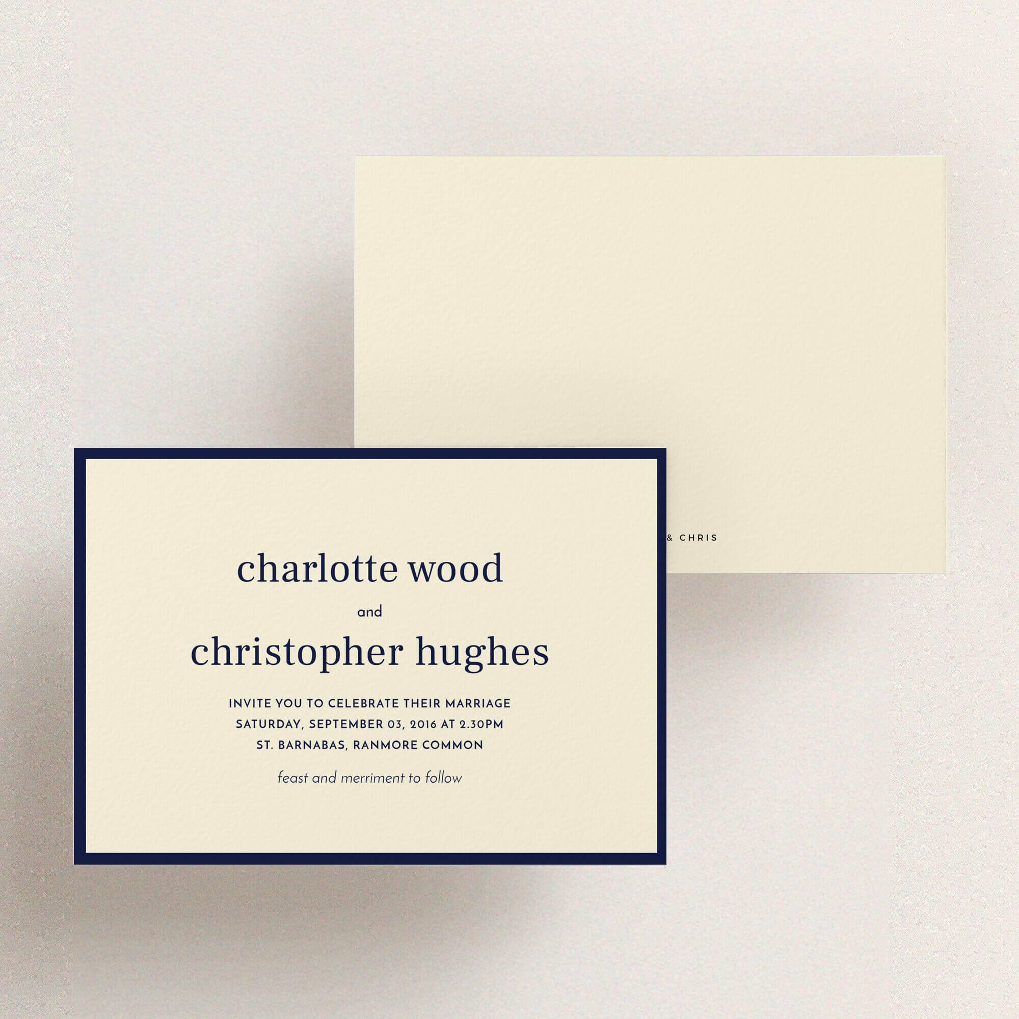 Laydown simple in Personalised Wedding Invitation Cards