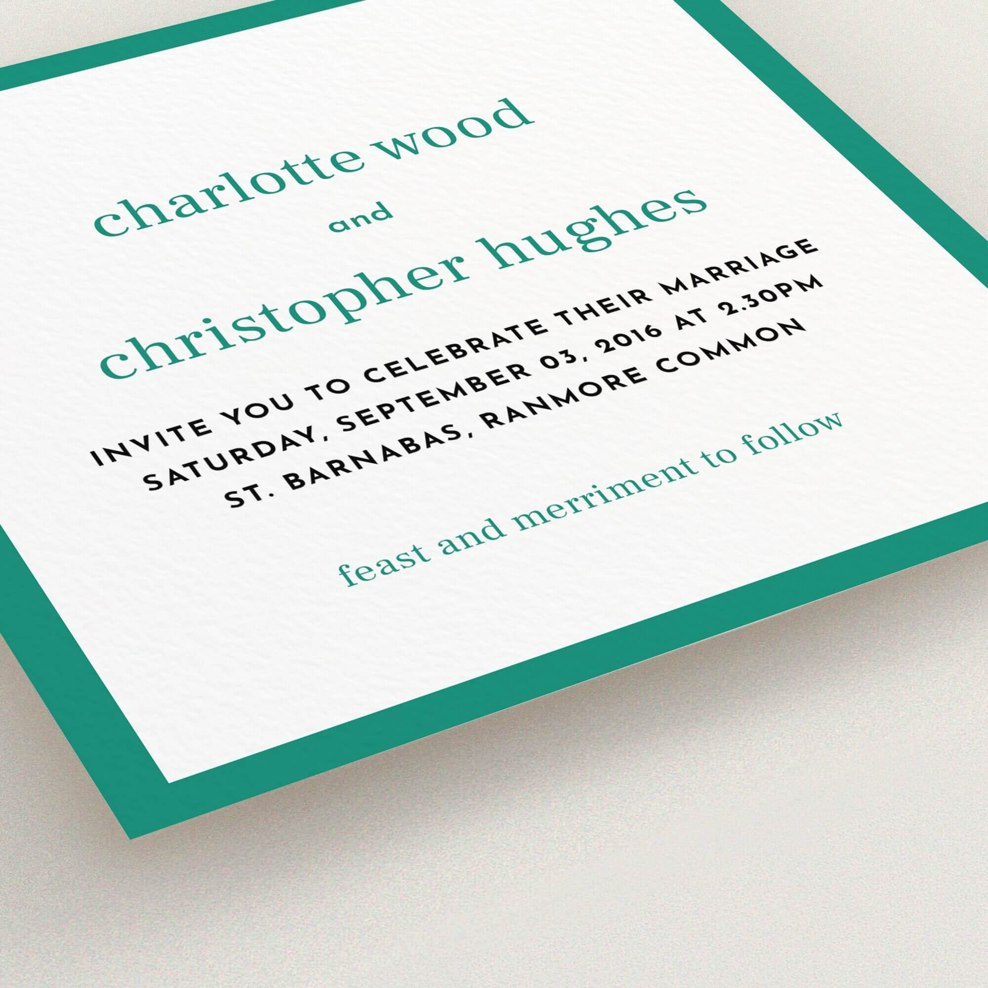 Laydown simple in Personalised Wedding Invitation Cards