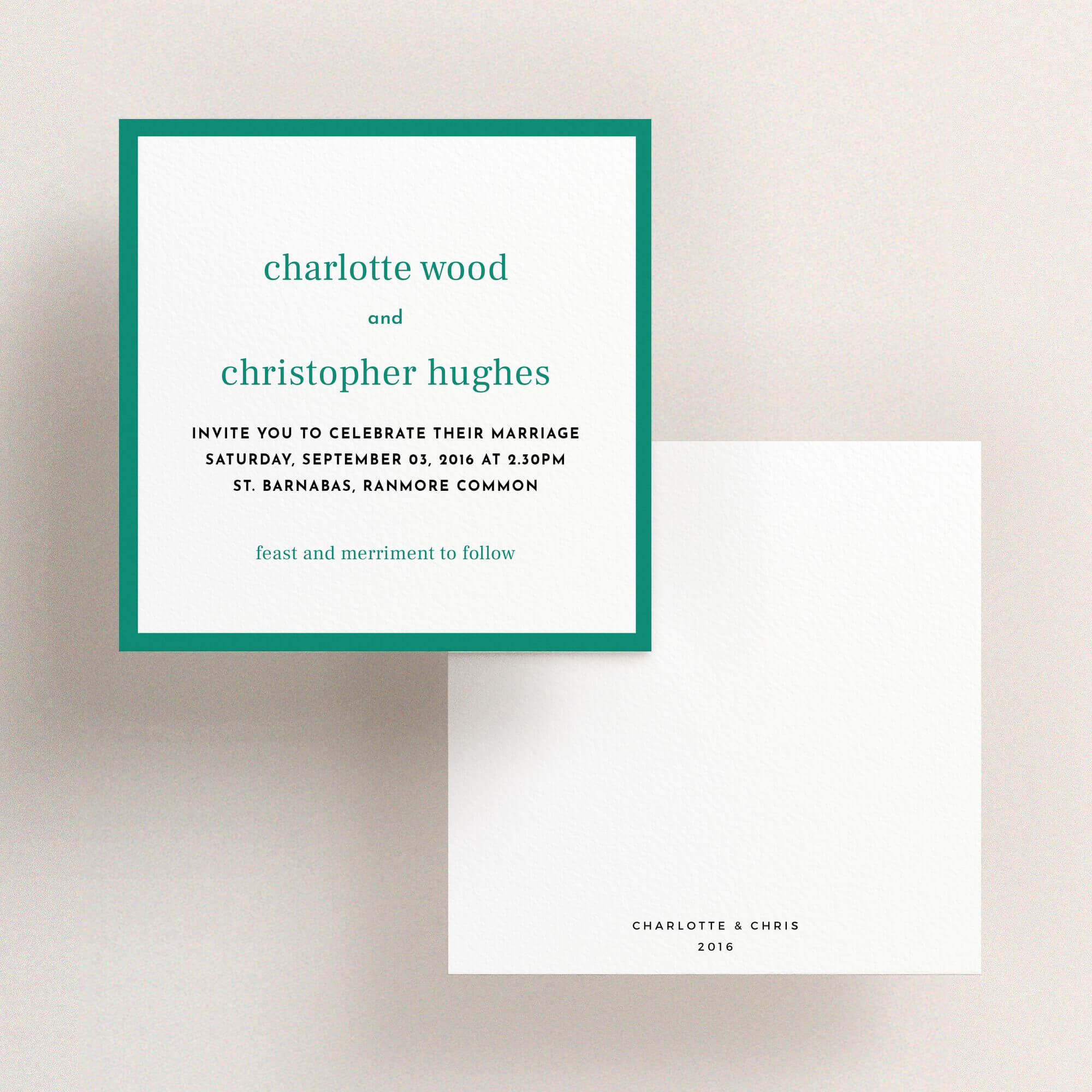 Laydown simple in Personalised Wedding Invitation Cards