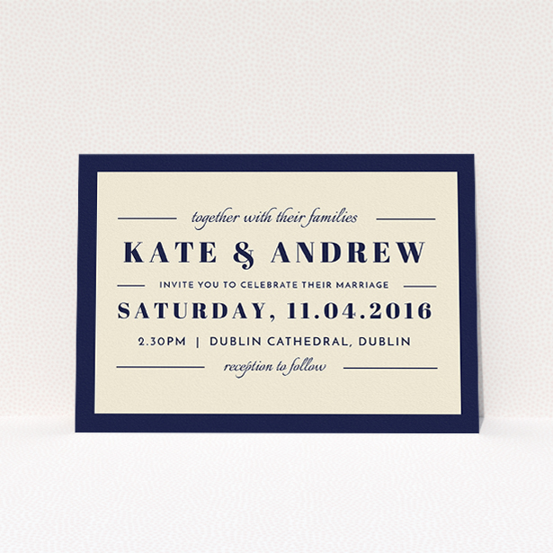 Lines with a thick border in Personalised Wedding Invitation Cards
