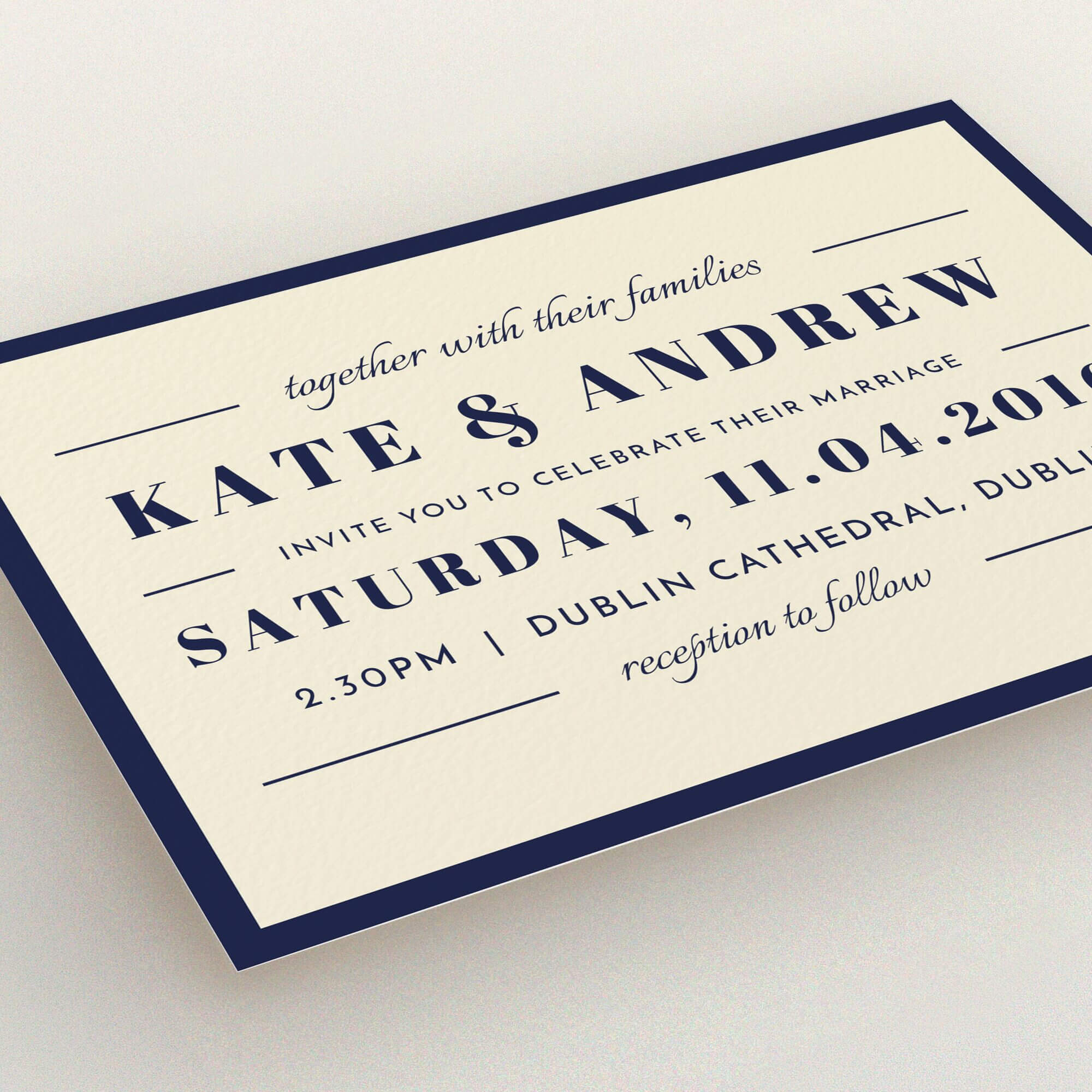 Lines with a thick border in Personalised Wedding Invitation Cards