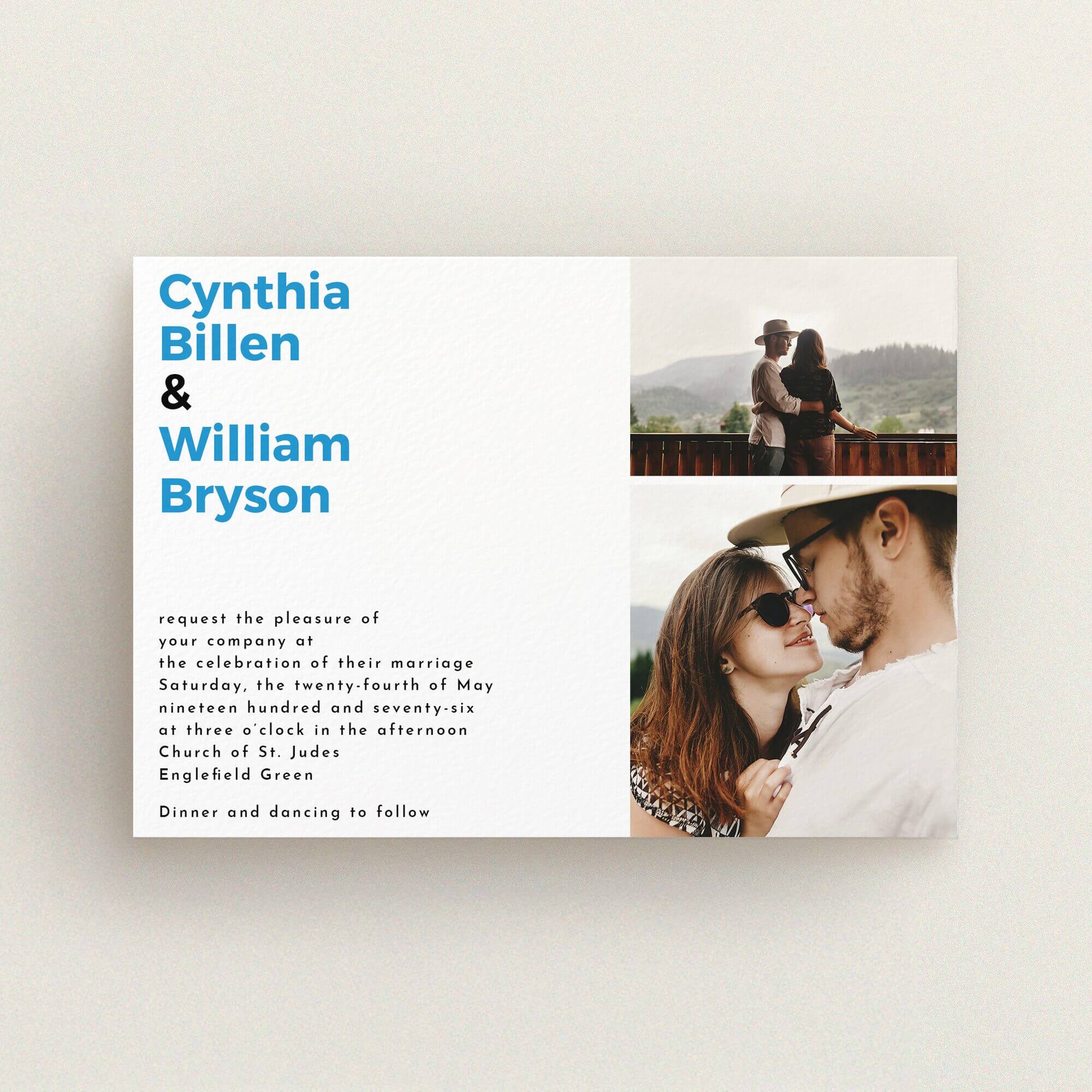 Me plus you in Personalised Wedding Invitation Cards