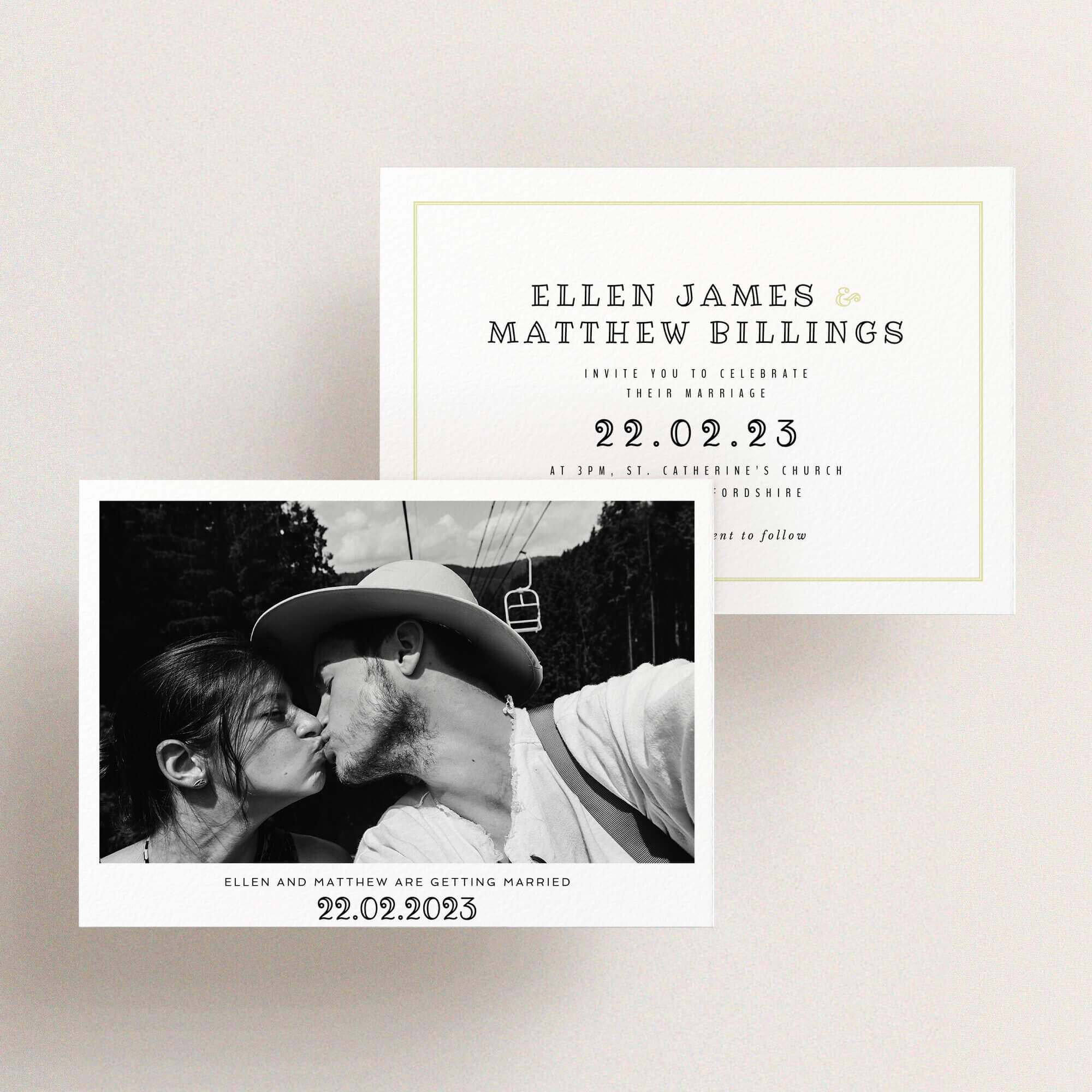 Ornate Date in Personalised Wedding Invitation Cards