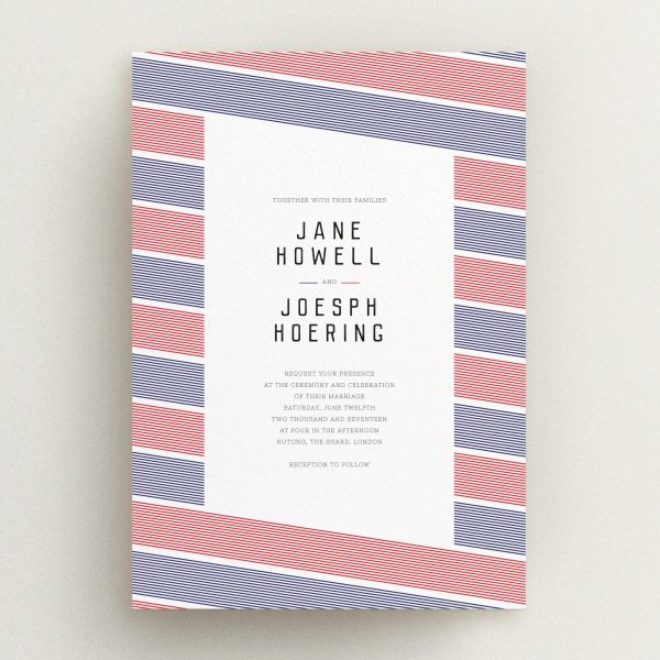 Preppy Lines in Wedding Menu Cards