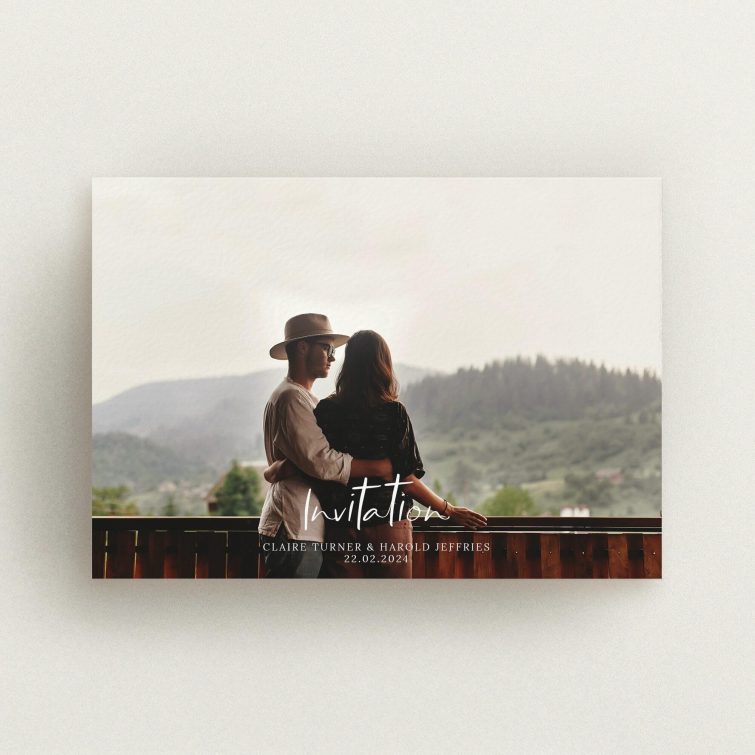 Central Script in Personalised Wedding Invitation Cards