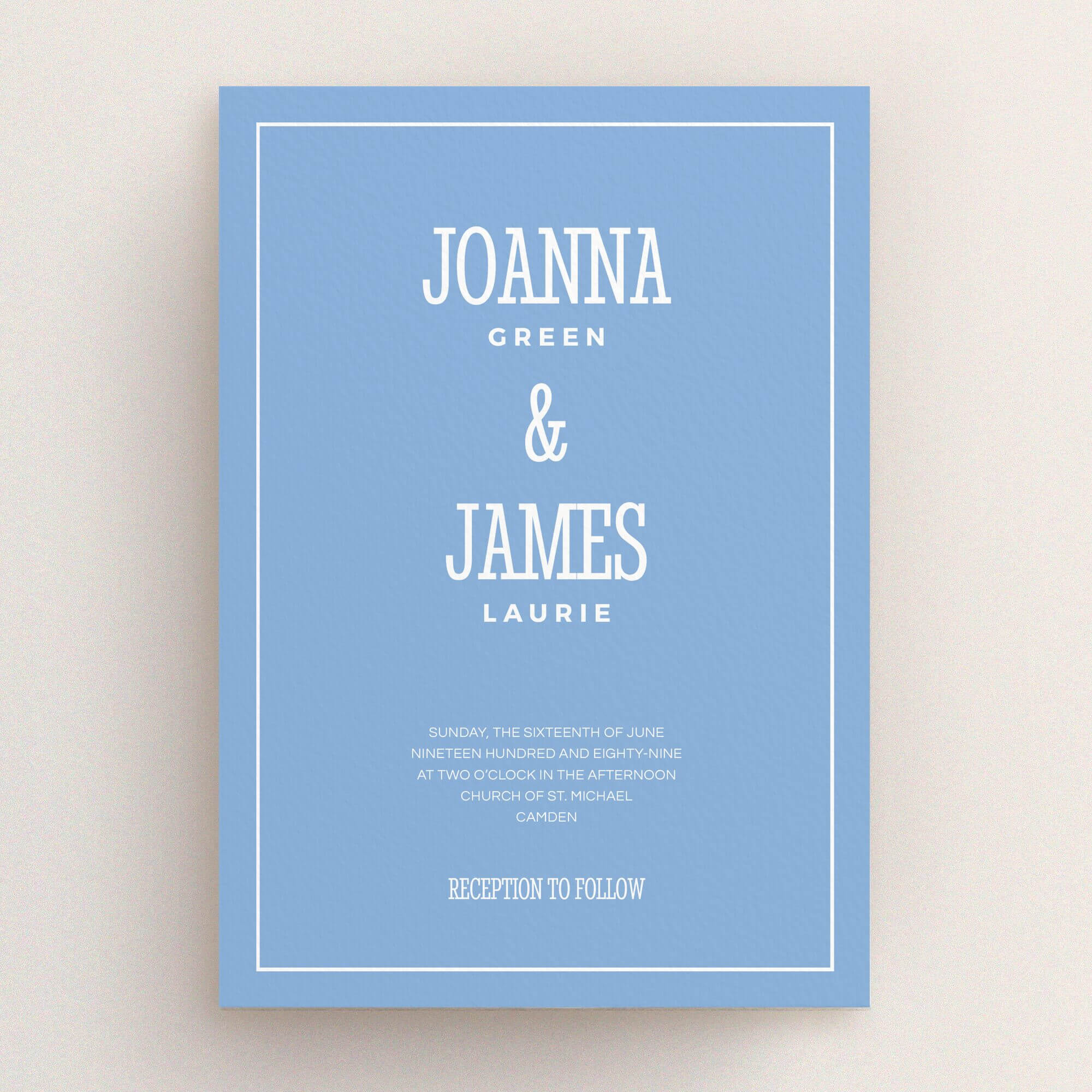 Fill the space in Personalised Wedding Invitation Cards