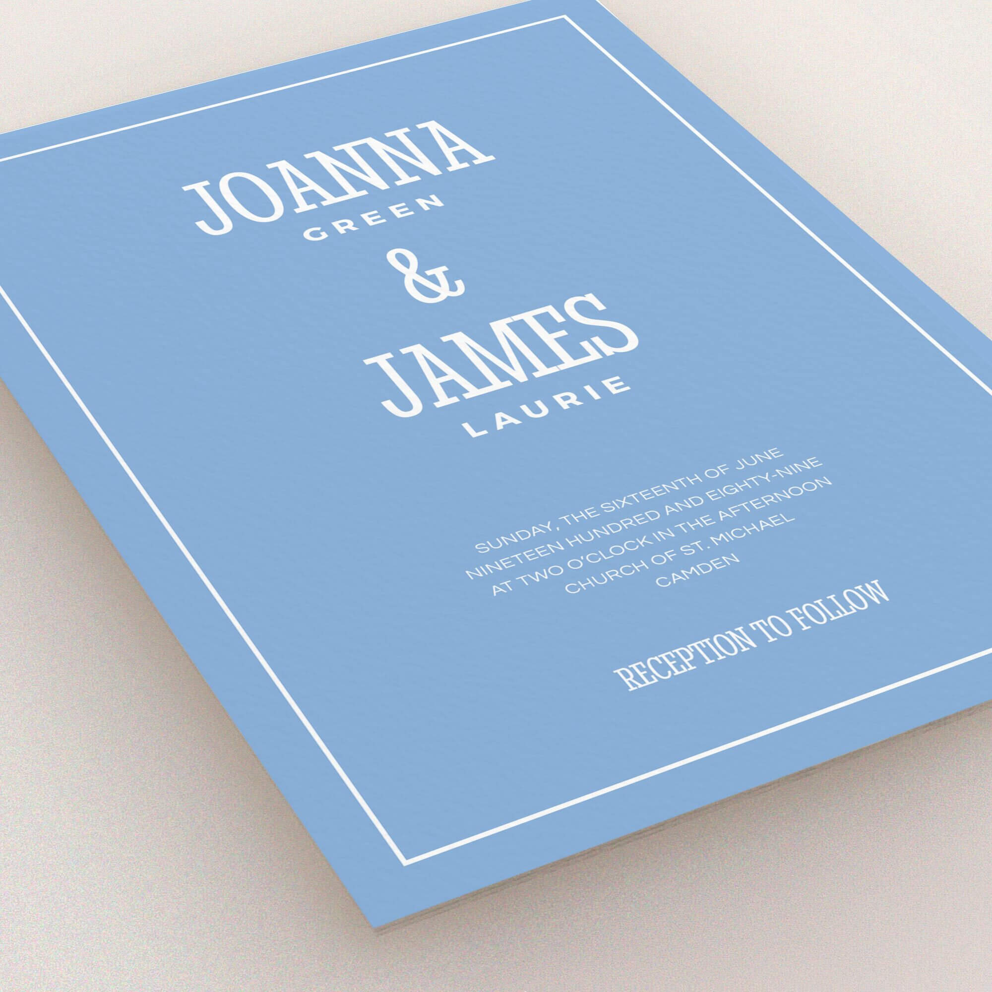 Fill the space in Personalised Wedding Invitation Cards
