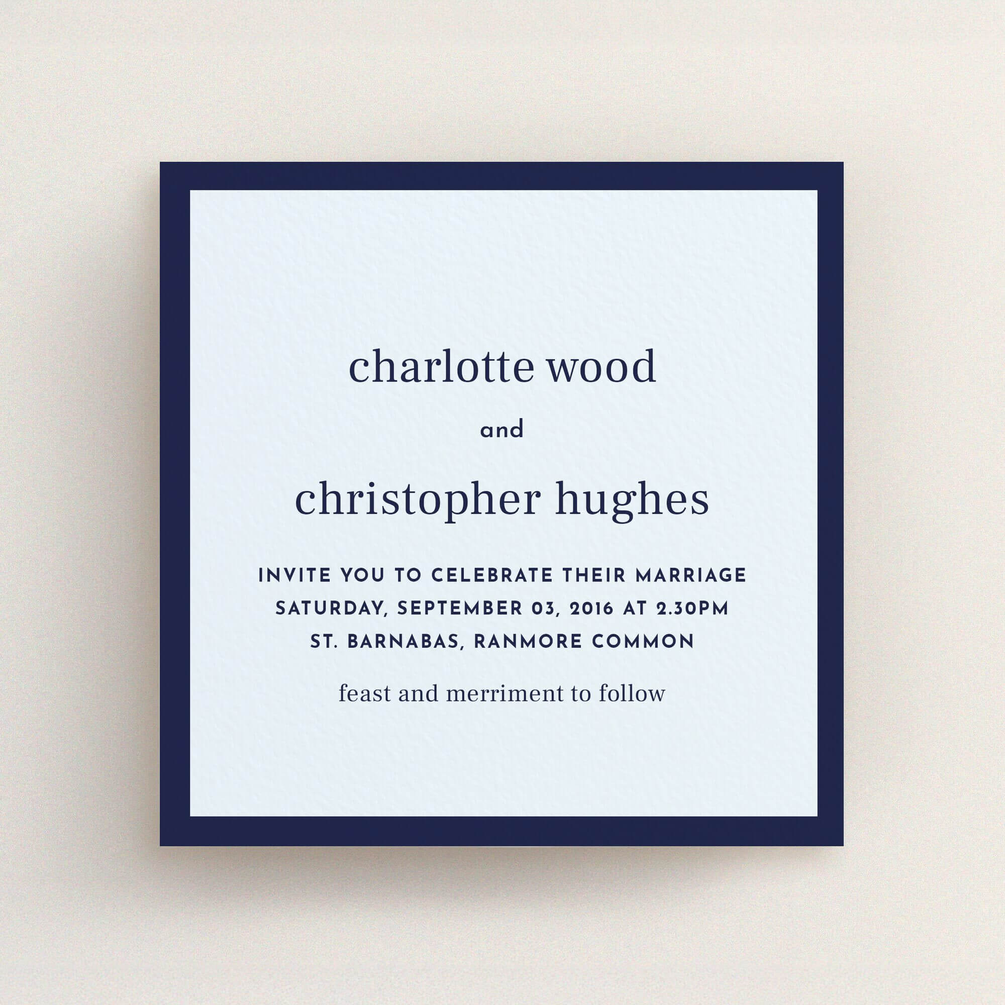 Laydown simple in Personalised Wedding Invitation Cards