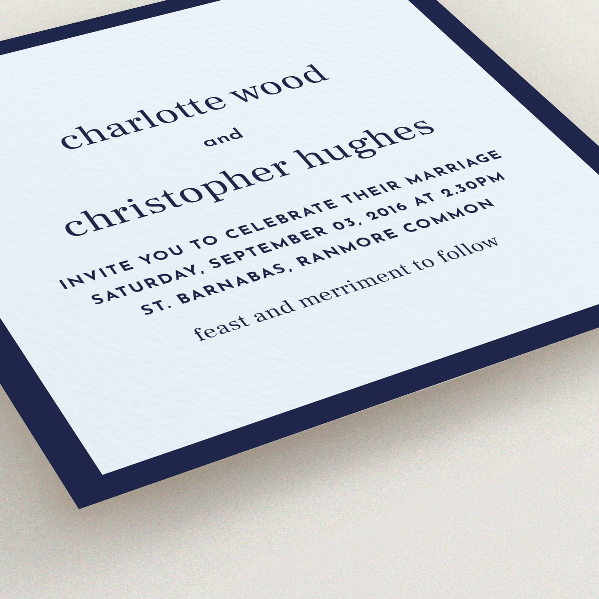 Laydown simple in Personalised Wedding Invitation Cards