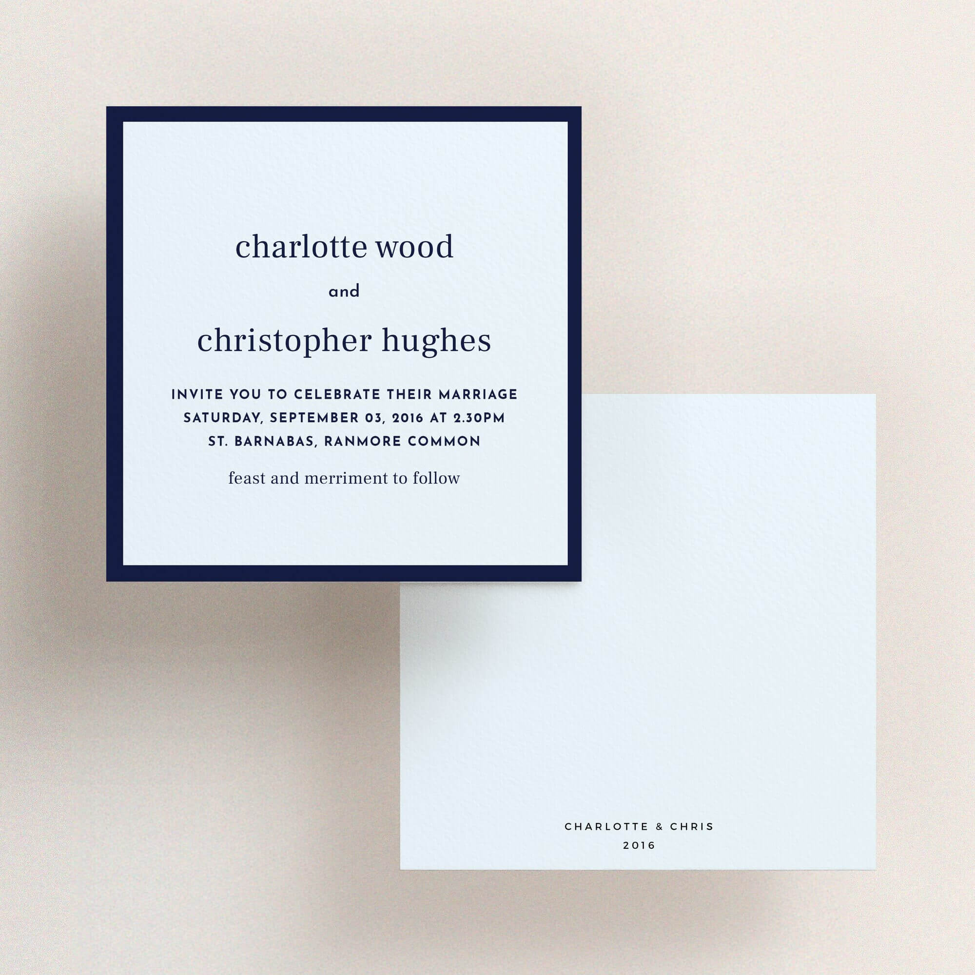 Laydown simple in Personalised Wedding Invitation Cards