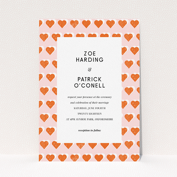 Rustic Hearts in Personalised Wedding Invitation Cards