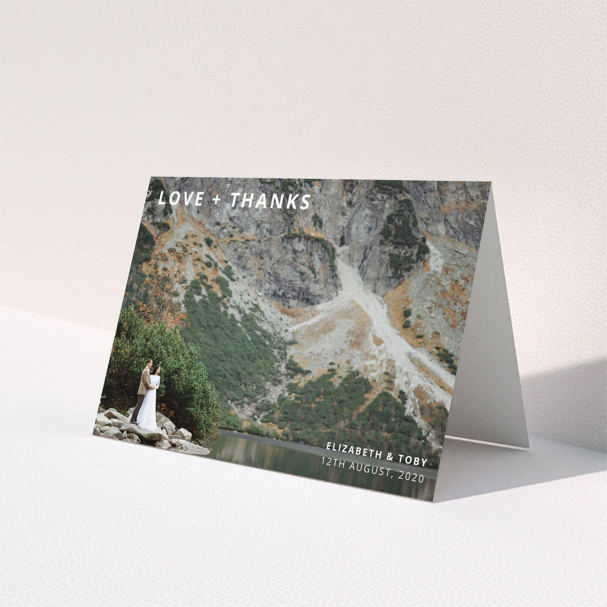 Love and Thanks Landscape in Wedding Thank You Cards