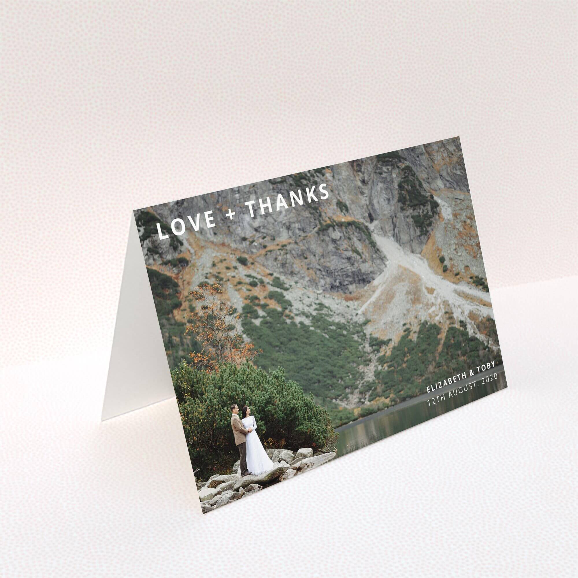 Love and Thanks Landscape in Wedding Thank You Cards