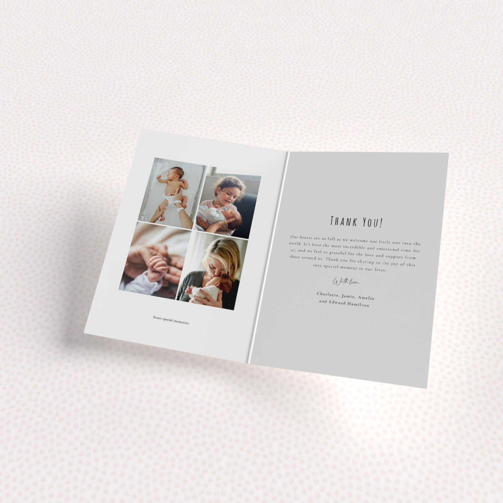 Block Tower in Christening Thank You Cards