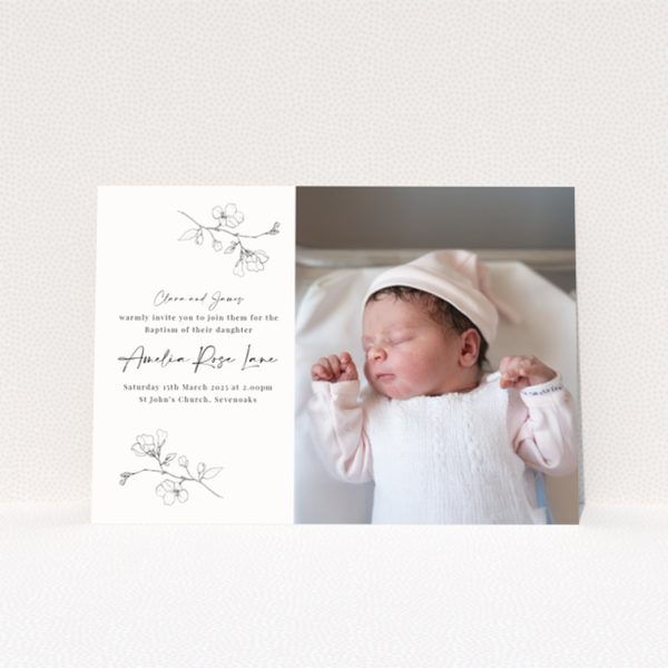 Simple Blossom in Christening Invitations