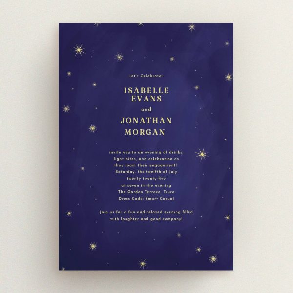 Sky at night in Personalised Wedding Invitation Cards