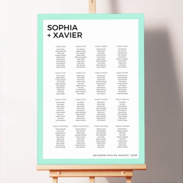 Slight Frame in Wedding Table Plans