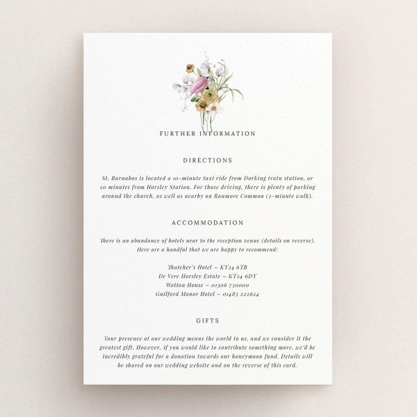 Wedding Information Sheets & Inserts | Utterly Printable