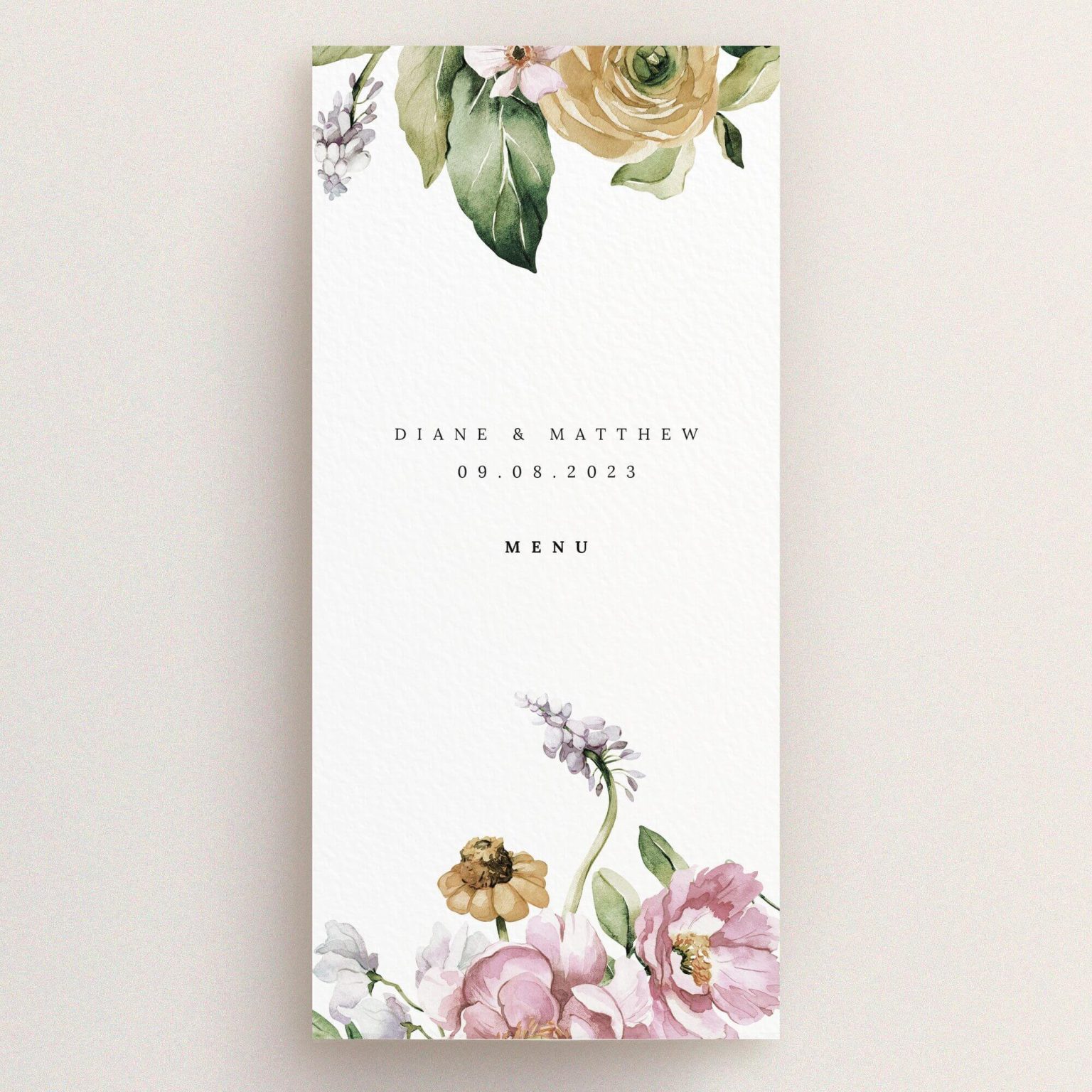 Customisable Wedding Day Menu Designs | Utterly Printable