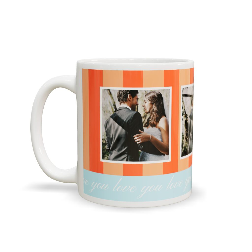 Striped Romance in Personalised Mugs