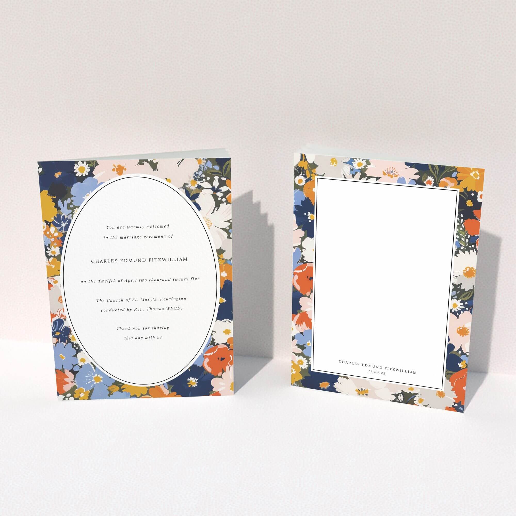 Vintage Floral Border in Christening Order of Service