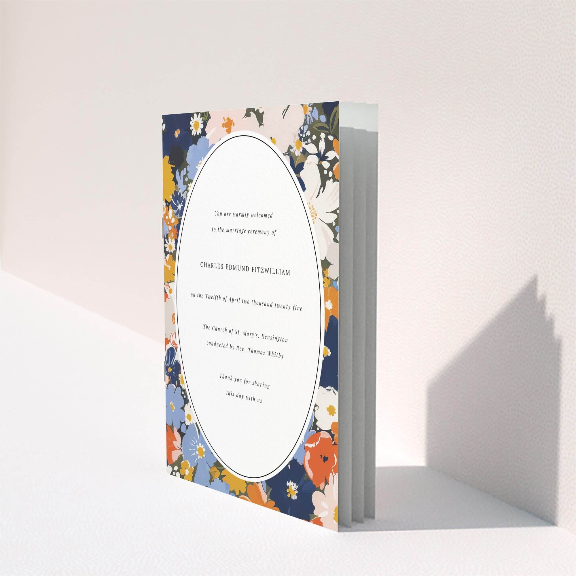 Vintage Floral Border in Christening Order of Service