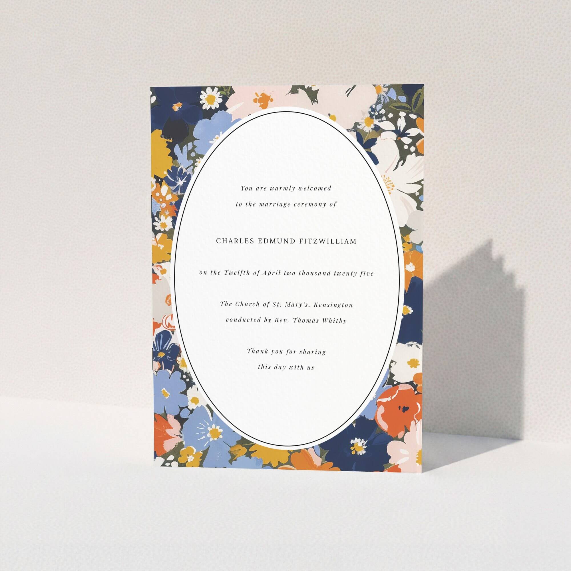 Vintage Floral Border in Christening Order of Service