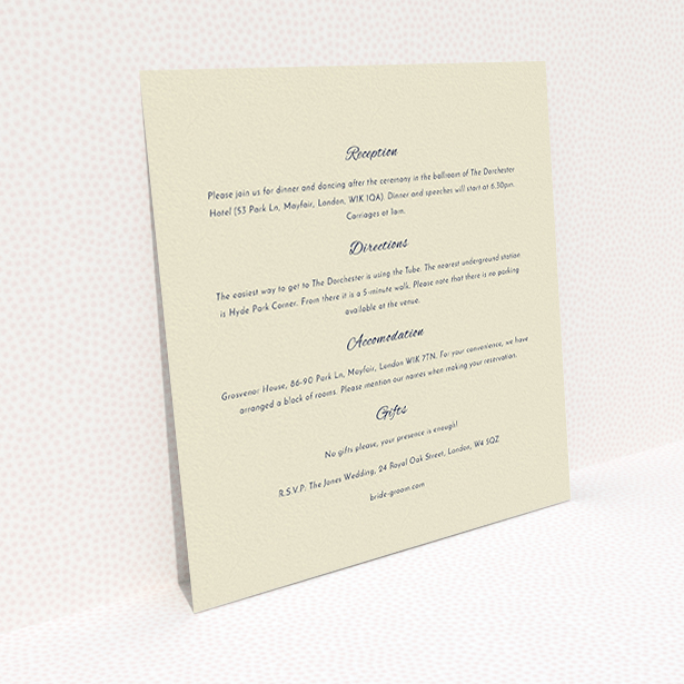Tandem sheet in Wedding Information Insert Sheets