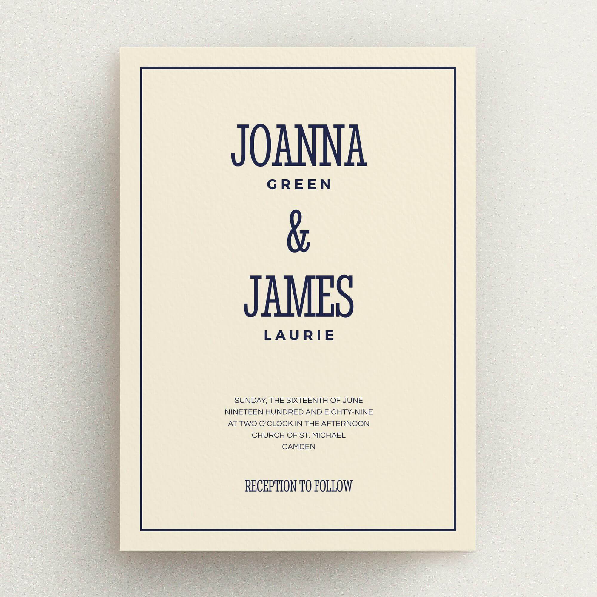 Fill the space in Personalised Wedding Invitation Cards