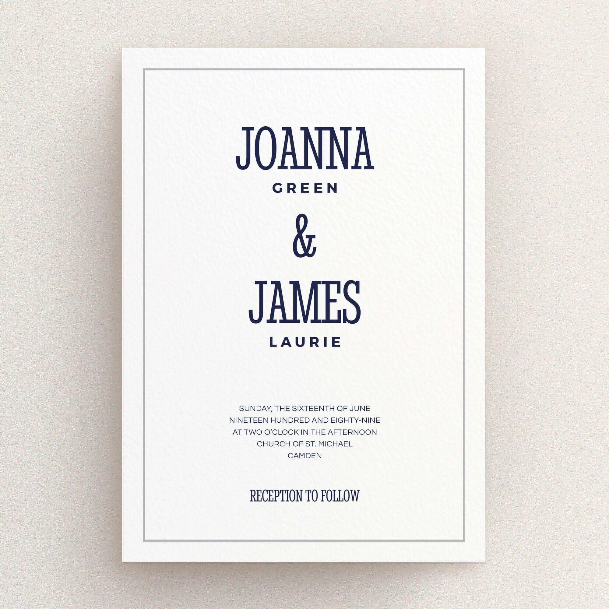Fill the space in Personalised Wedding Invitation Cards