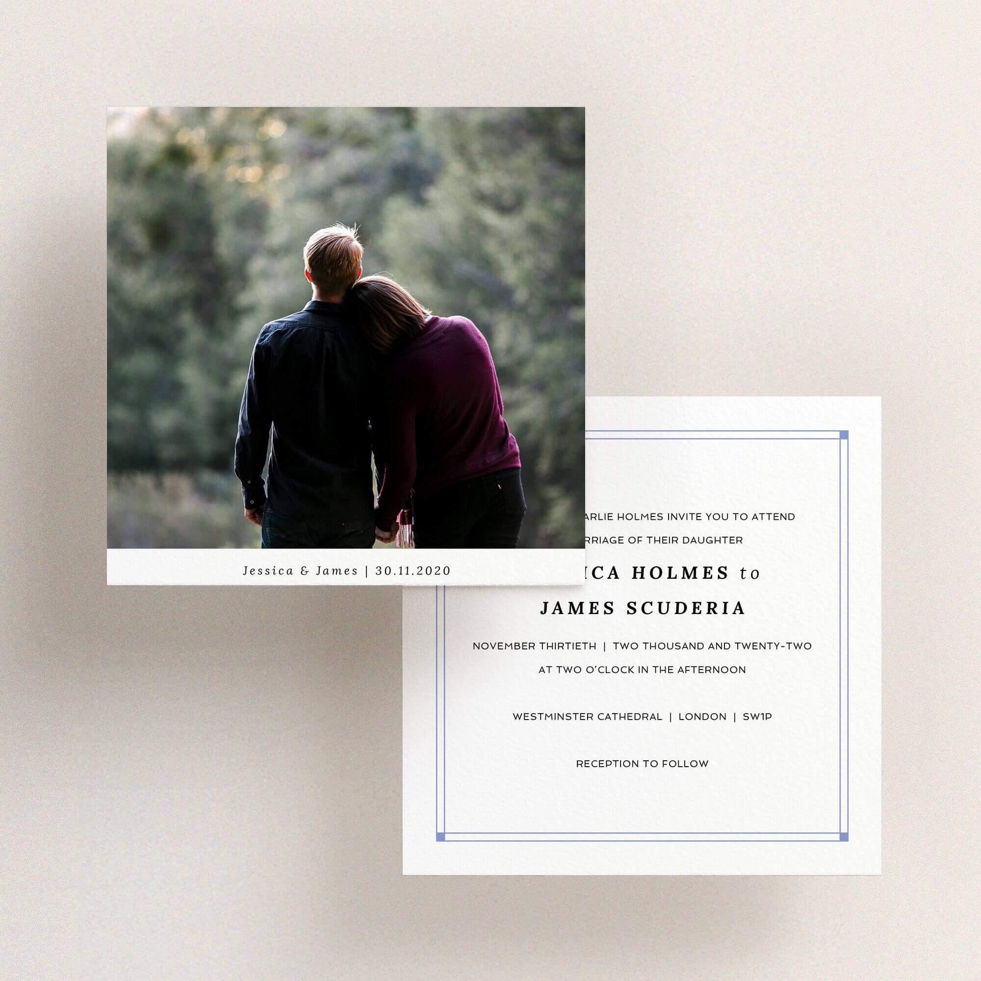 Landscape Photo in Personalised Wedding Invitation Cards