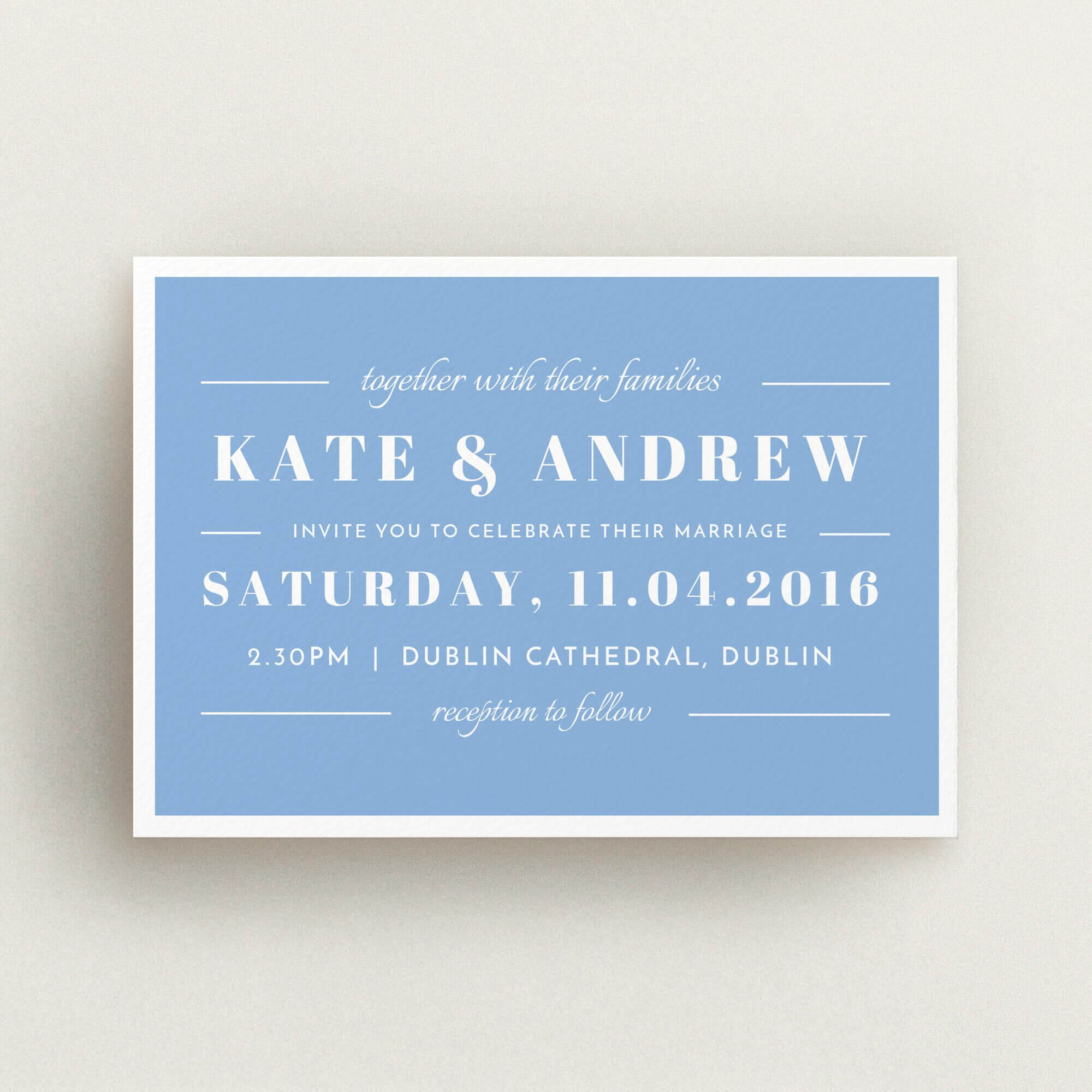 Lines with a thick border in Personalised Wedding Invitation Cards