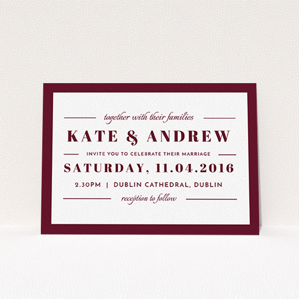 Lines with a thick border in Personalised Wedding Invitation Cards