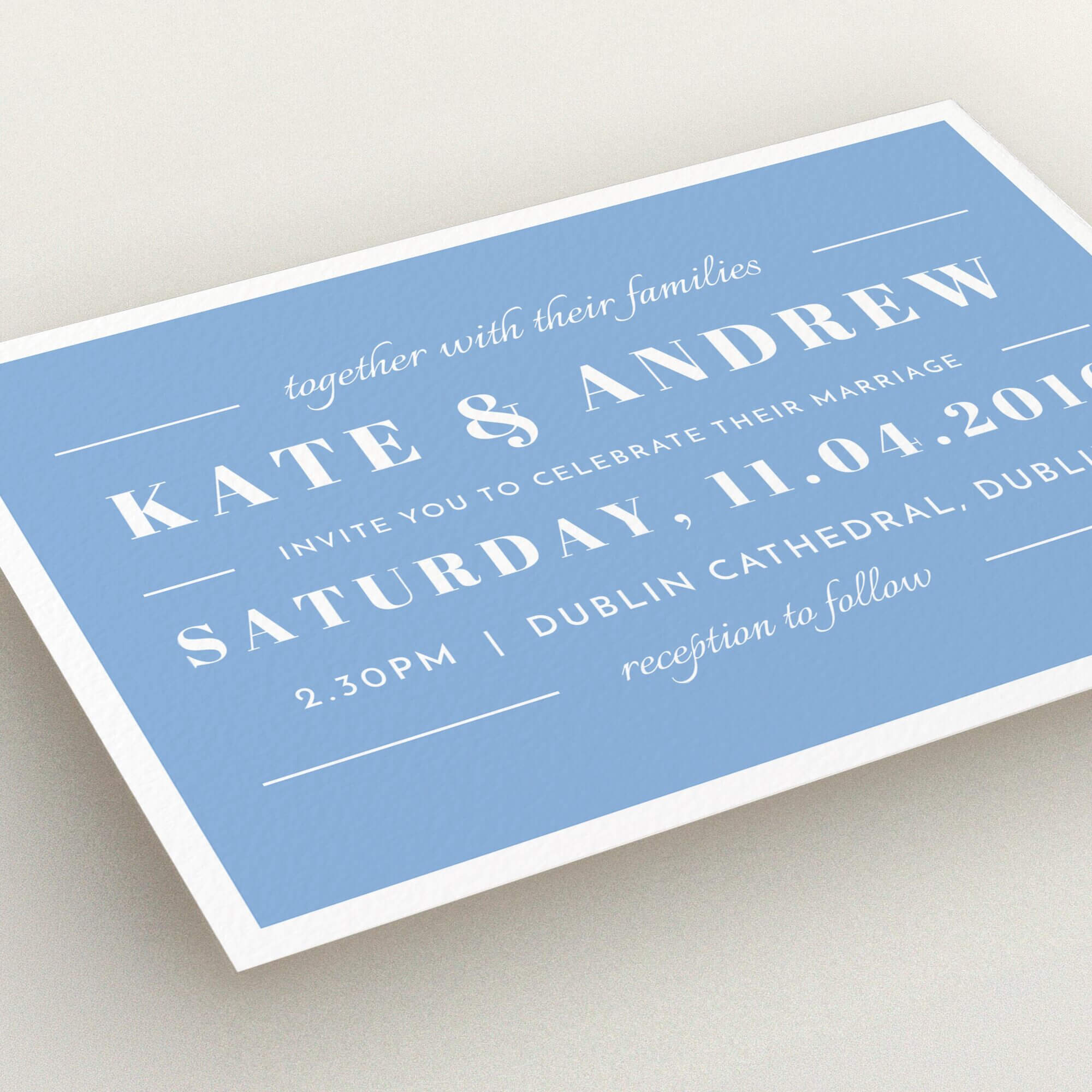 Lines with a thick border in Personalised Wedding Invitation Cards